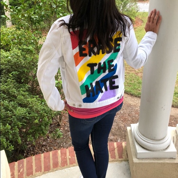 GAP | Jackets & Coats | Custom Erase The Hate Denim Jacket | Poshmark